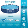 Bestway Steel Pro 12' x 30" Round Above Ground Pool Set with DuraPlus Liner & Reviews | Wayfair